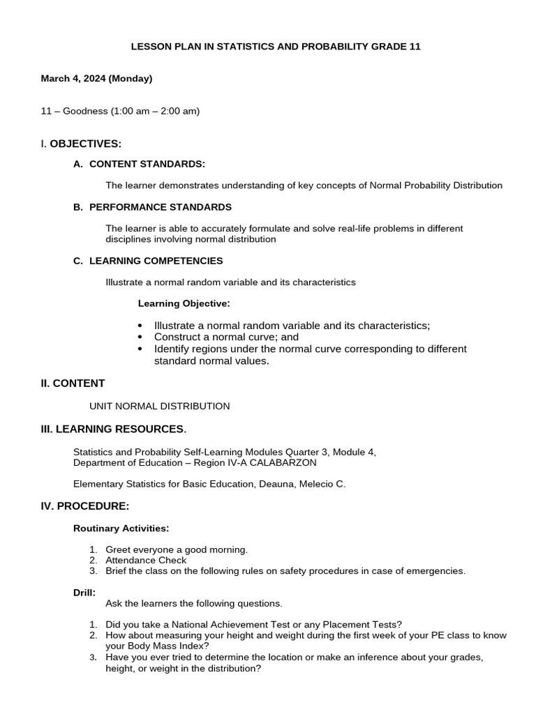 3-4-24 LP - Normal Disrtibution | PDF | Probability Distribution ...