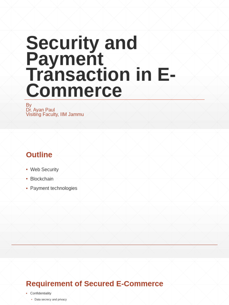 Security and Payment Transaction in E-Commerce | PDF | Public Key Cryptography | Bitcoin
