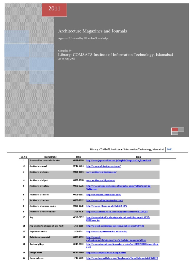Architecture Journals | PDF | Design | Science And Technology