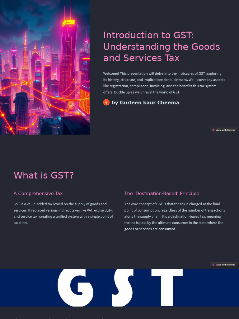 Introduction To GST Understanding The Goods and Services Tax | PDF ...