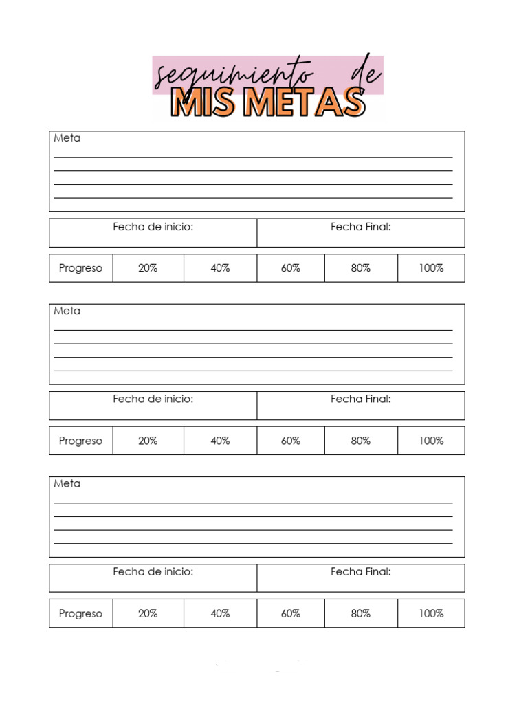 Seguimiento-De-Mis-Metas Plantilla | PDF