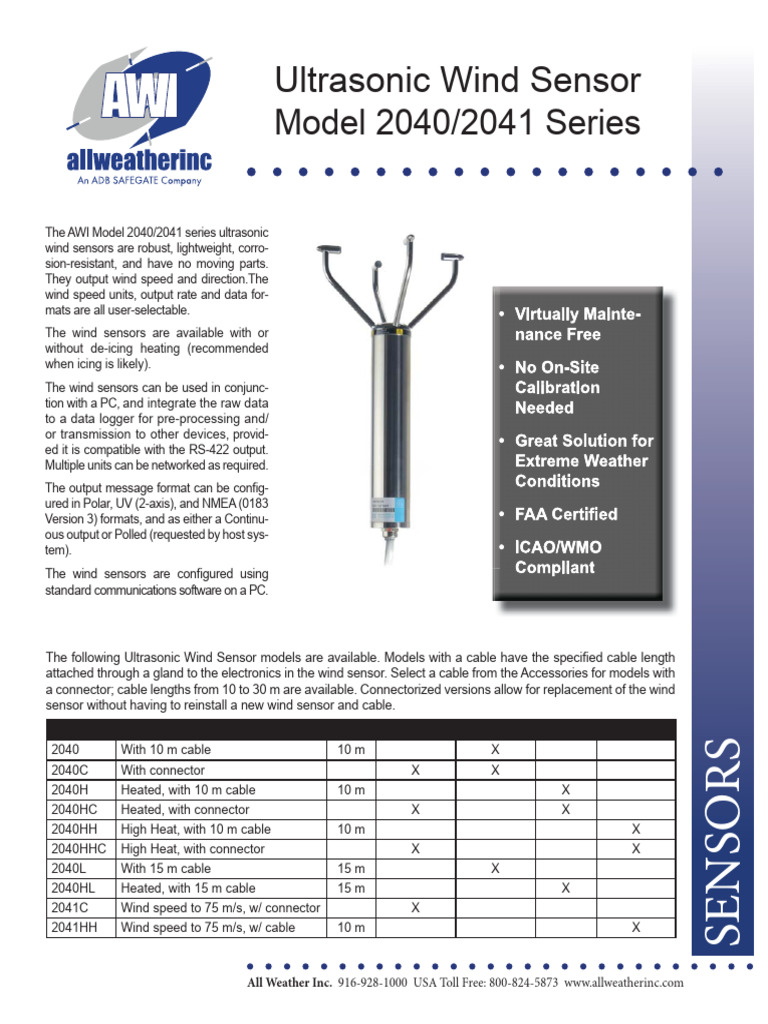 2040-041-1 | PDF | Wind Speed | Sensor