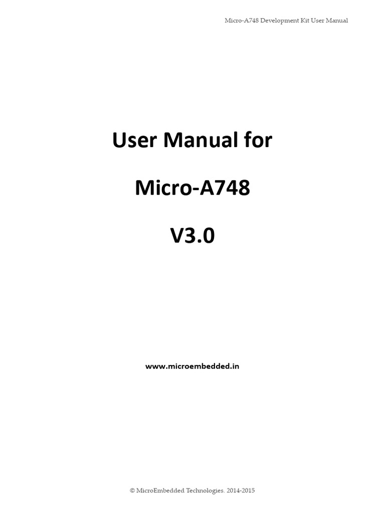 Micro-A748 Development Kit Manual | PDF | Microcontroller | Usb