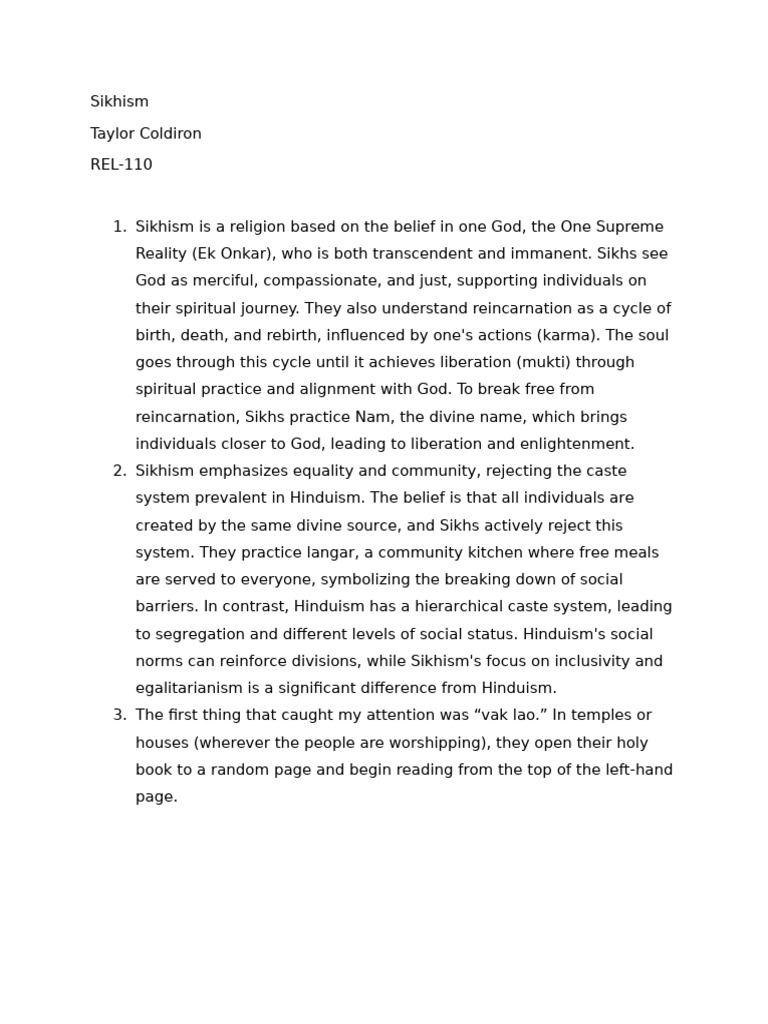 Understanding Sikhism's Core Beliefs | PDF