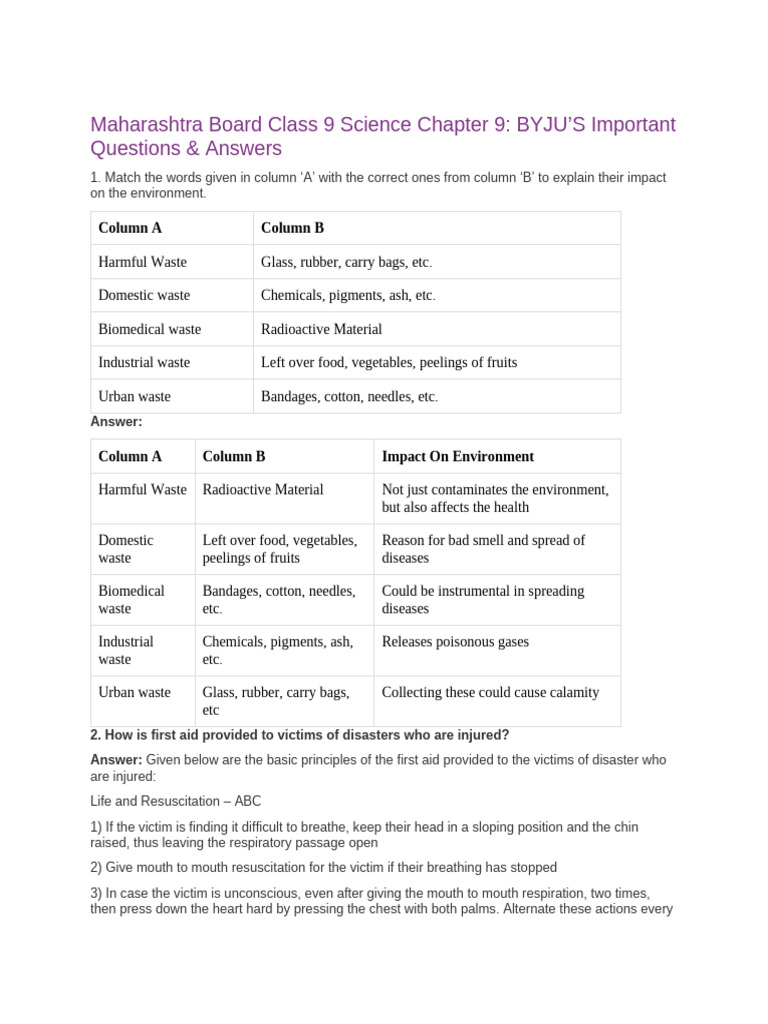 Maharashtra Board Class Science Chapter | PDF | Waste | Biodegradation