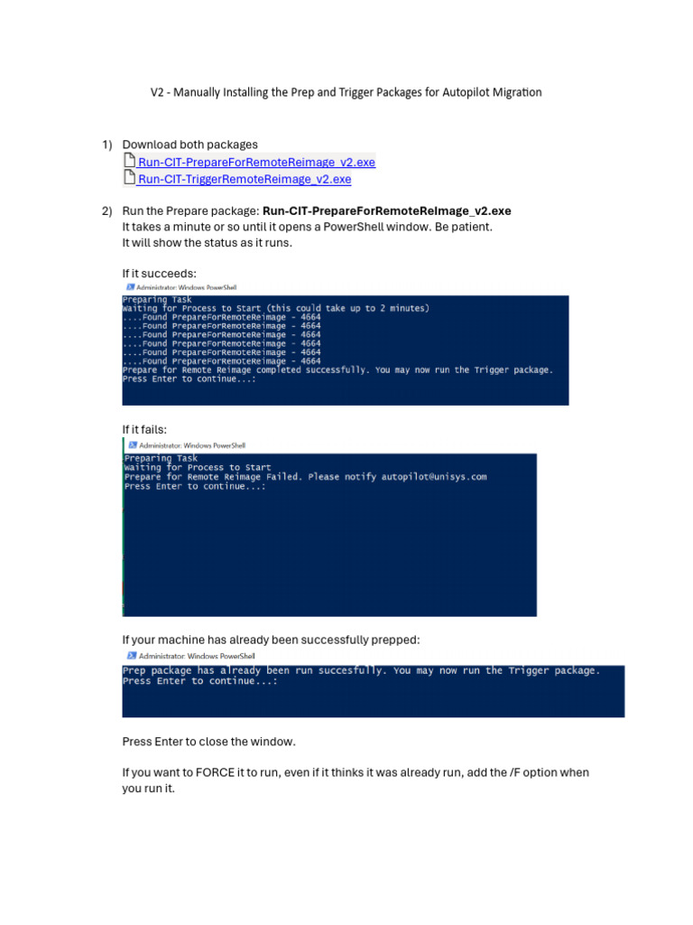 Manually Installing The Prep and Trigger Packages For Autopilot ... Manually Installing The Prep and Trigger Packages For Autopilot ...