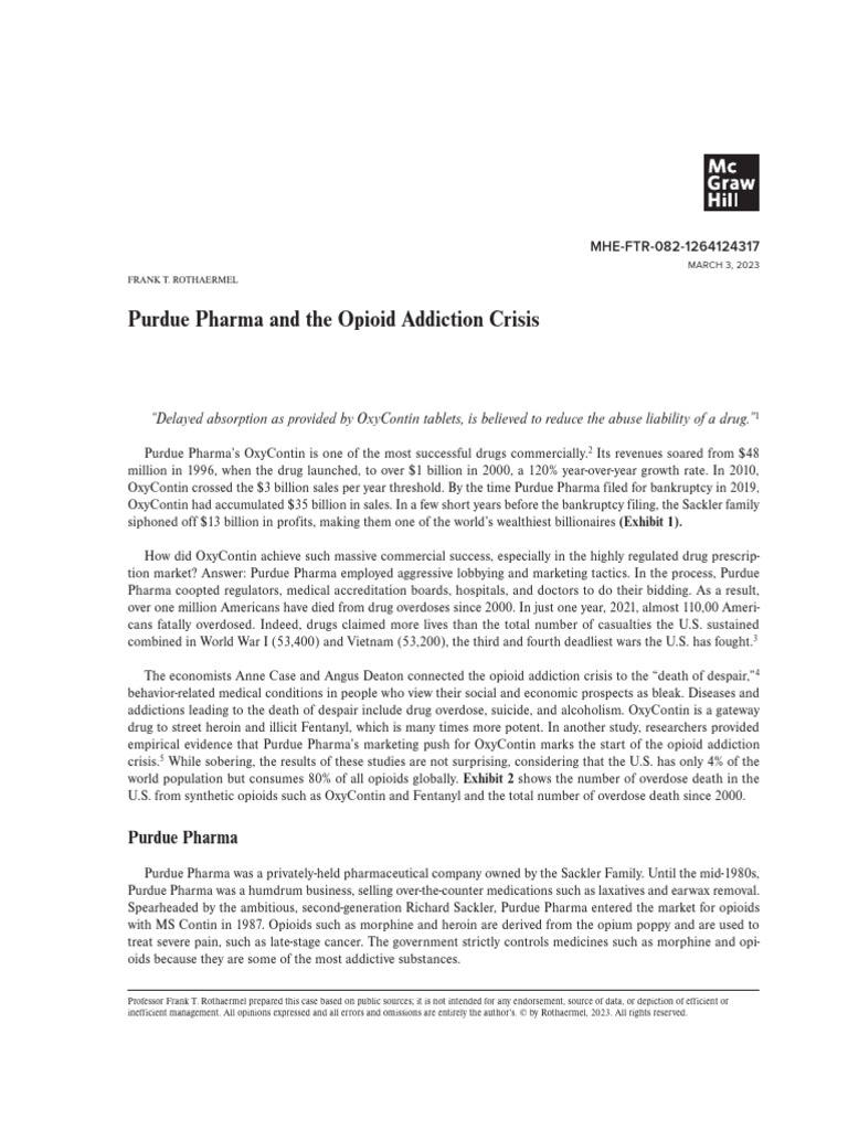 Purdue Pharma's OxyContin Crisis Analysis | PDF | Oxycodone | Morphine