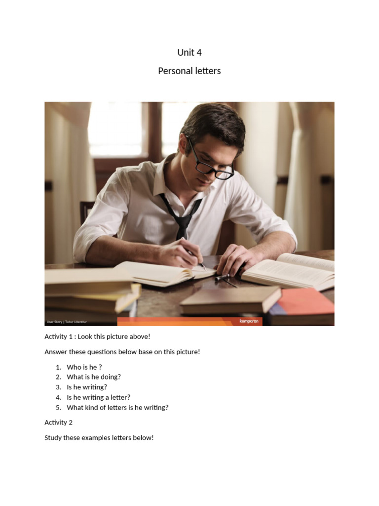 Unit 4 Personal Letter P 1 | PDF