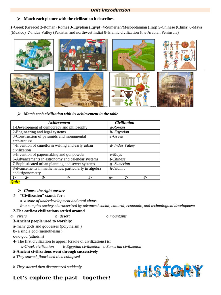 civ worksheets | PDF | Civilization | Ancient Egypt