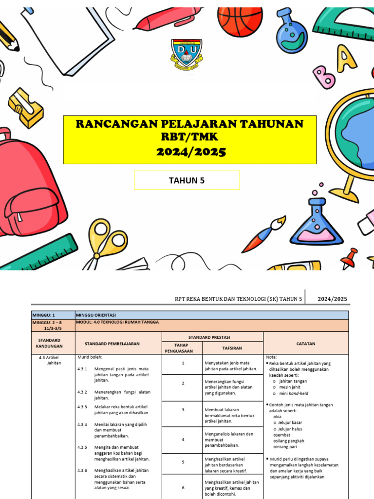 RPT RBT THN 5 2024-2025 | PDF
