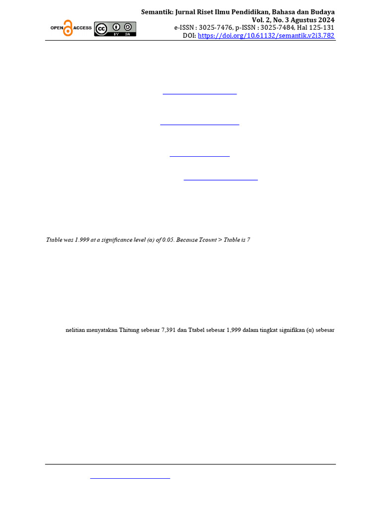 Semantik Vol 2 No 3 Agustus 2024 Hal 125-131 | PDF