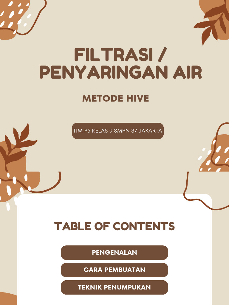 Materi Filtrasi Air Metode Hive | PDF