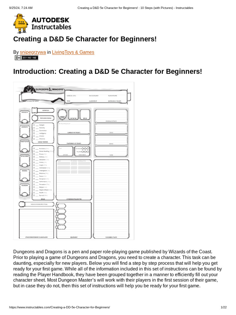 Creating A D&D 5e Character For Beginners! - 10 Steps (With Pictures ...