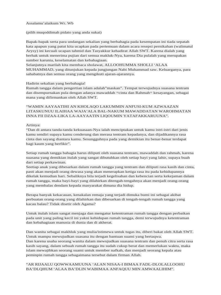 Pidato Walimatul Ursy | PDF