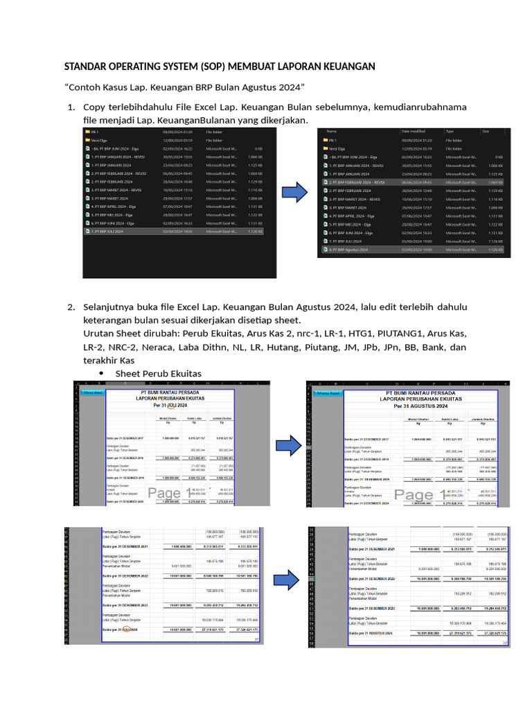 Standar Operating Prosedur Laporan Keuangan KKP Ij (Contoh BRP) | PDF