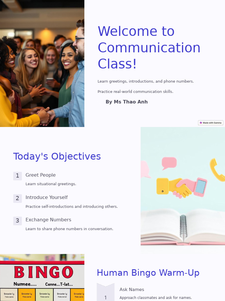Welcome To Communication Class | PDF