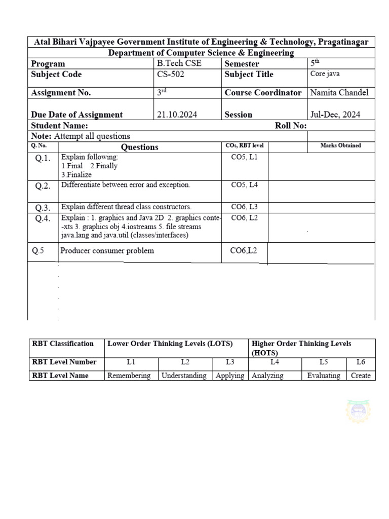 Assignment 2 (CS-502) - 043820 | PDF