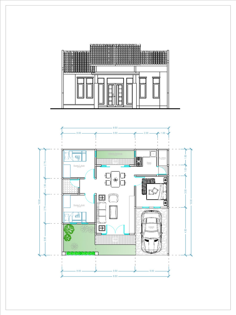 Denah Rumah Tipe 72-Model | PDF