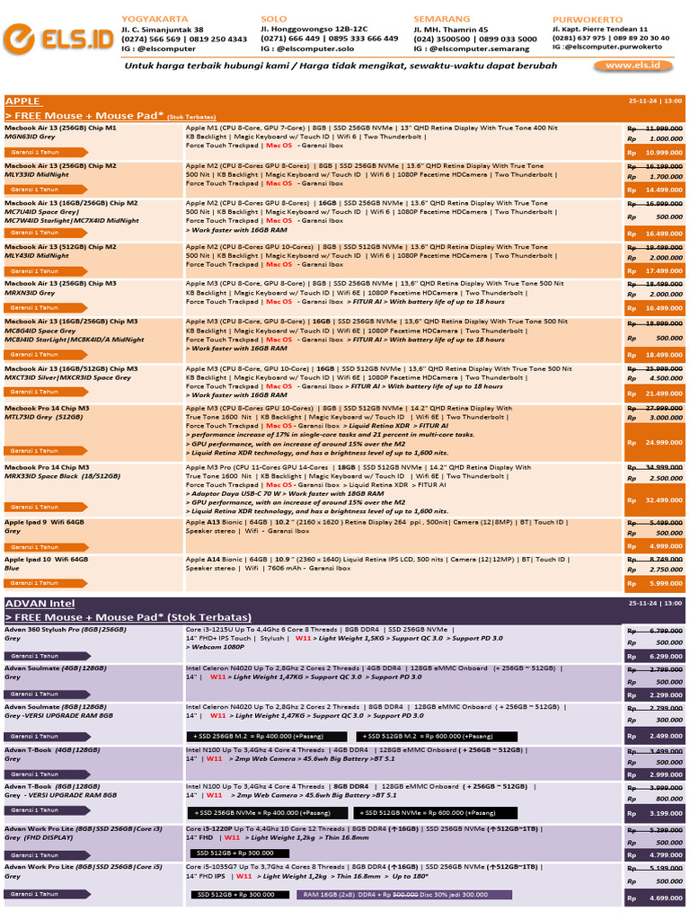 ELS-25-November-2024-Rev-1.0 | PDF | Apple Inc. | Computer Hardware