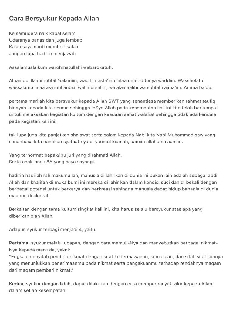 Kultum Syafira Putri 8A | PDF