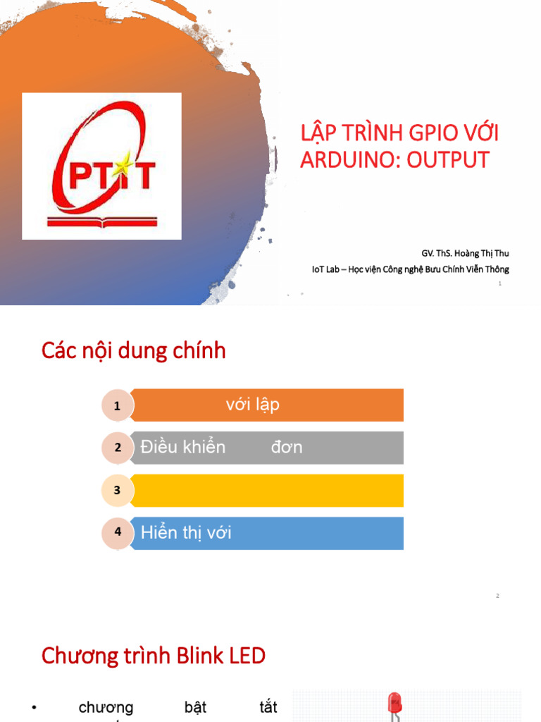 Bài 2 - LẬP TRÌNH GPIO VỚI ARDUINO - OUTPUT | PDF