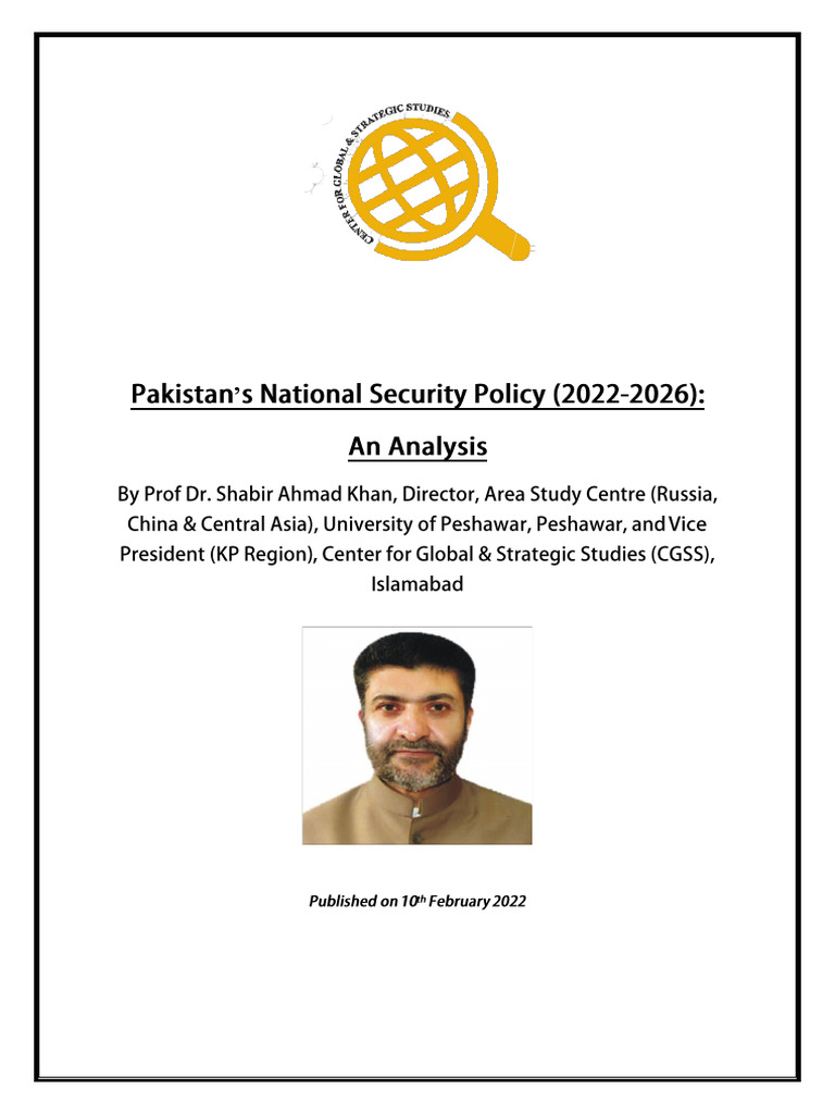 Pakistan National Security Policy 2022-2026 Analysis | PDF