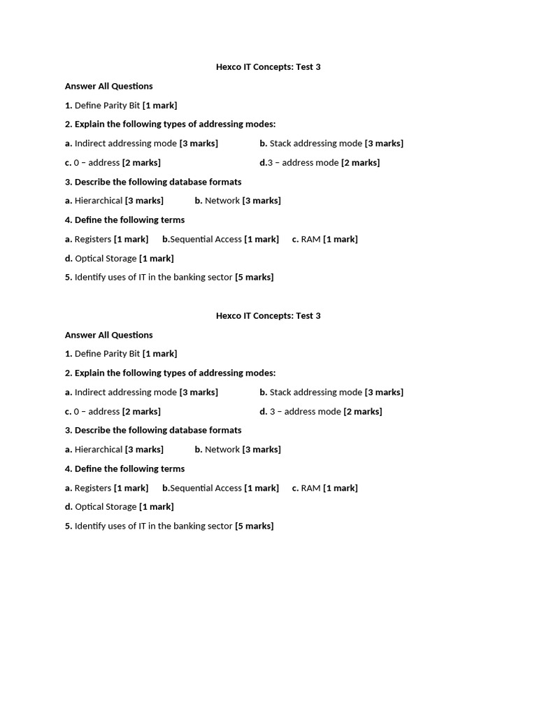Hexco IT Concepts Test 3 7 Copies | PDF