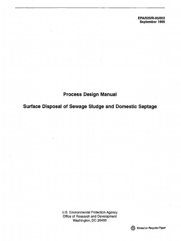 Process Design Manual Surface Disposal of Sewage Sludge | PDF