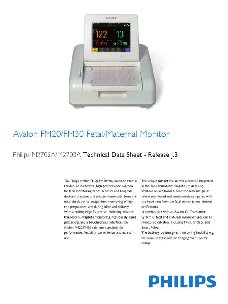 Philips Fm20 Fetal Monitor Brochure | PDF | Heart Rate