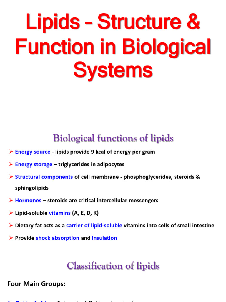 Lipid Structures and Functions Overview | PDF | Fatty Acid | Lipoprotein