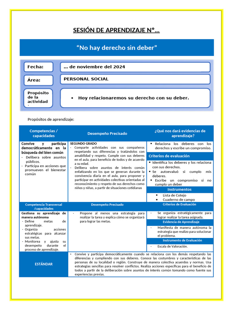 29 de Noviembre - Personal - Segundo Grado | PDF | Aprendizaje | Enseñando