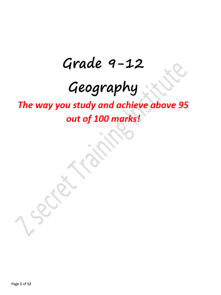 Geography Exam Based Study Link 9 - 12 | PDF | Plate Tectonics | Geography