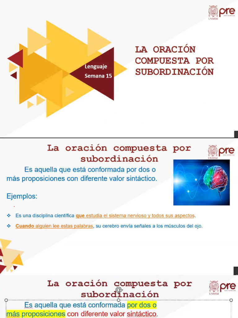 Lenguaje (La Oracion Compuesta) | PDF