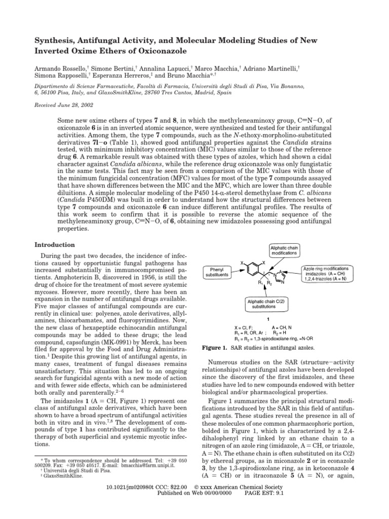 Synthesis Antifungal Activity and Molecu | PDF | Chemistry