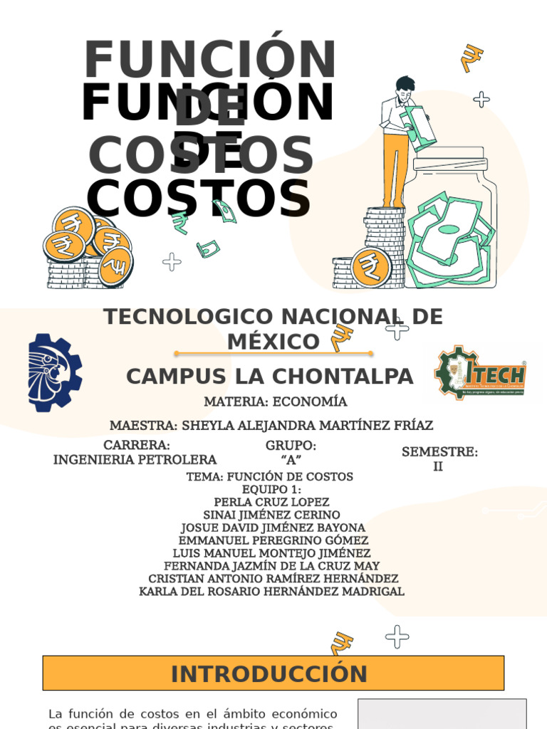Economia. Exposicion-Funcion de Costos | PDF | Costo | Elasticidad (economía)