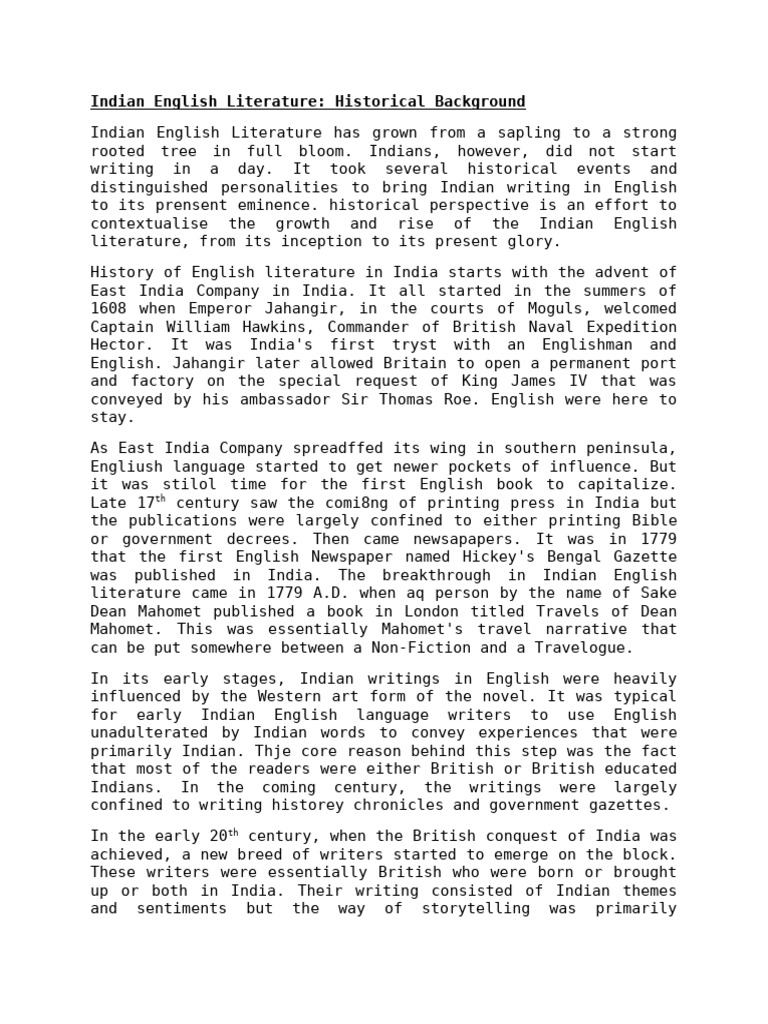 Evolution of Indian English Literature | PDF