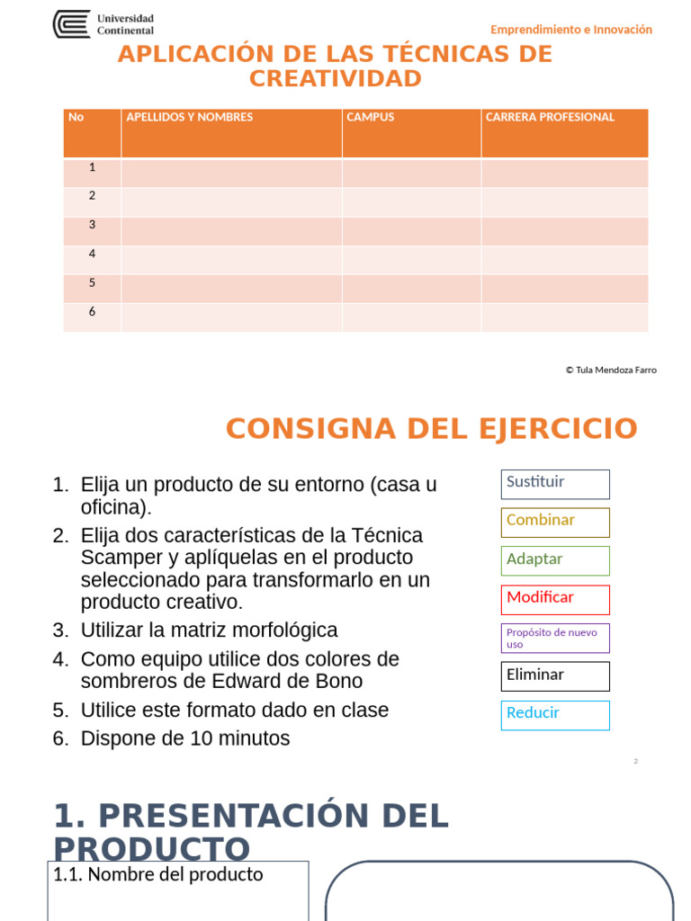Ejercicio Grupal 04 Tecnicas de Creatividad | PDF