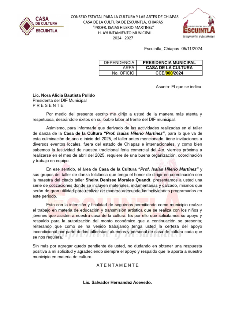 Oficios DIF 2024 | PDF