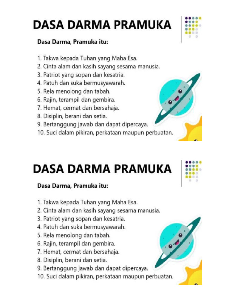 Dasa Dharma Pramuka | PDF