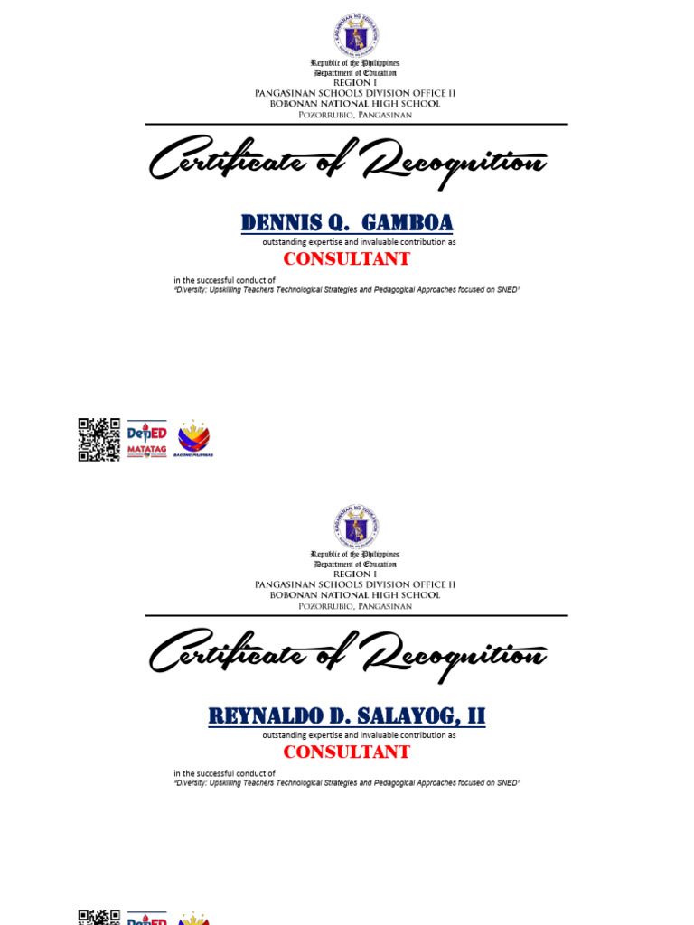 Certificate of Recognition For Committees | PDF | Organizational ...