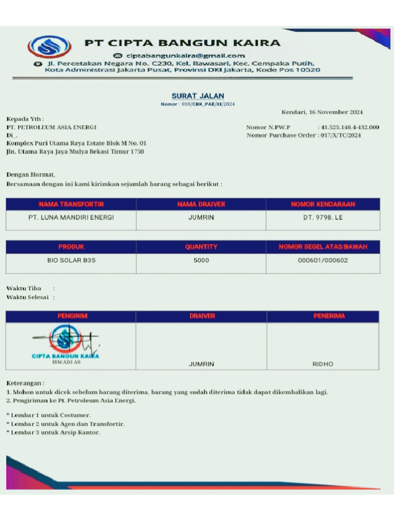 SJ - Pt. CBK - Pt. Pae | PDF