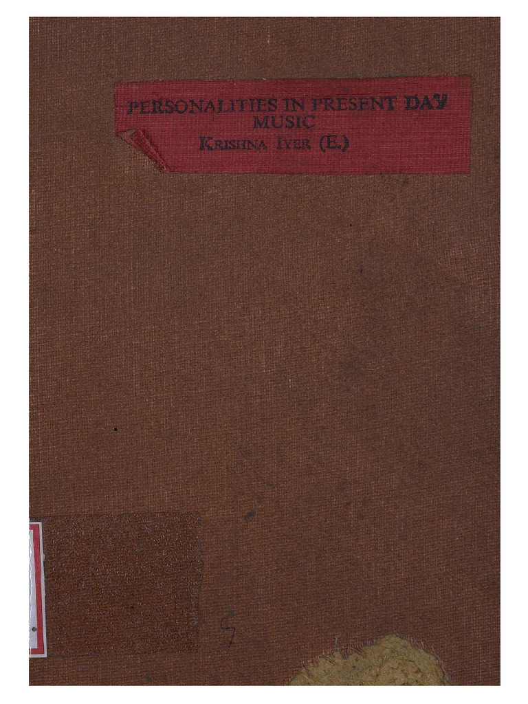 Personalities in Present Day Music-Lrishna Iyer | PDF