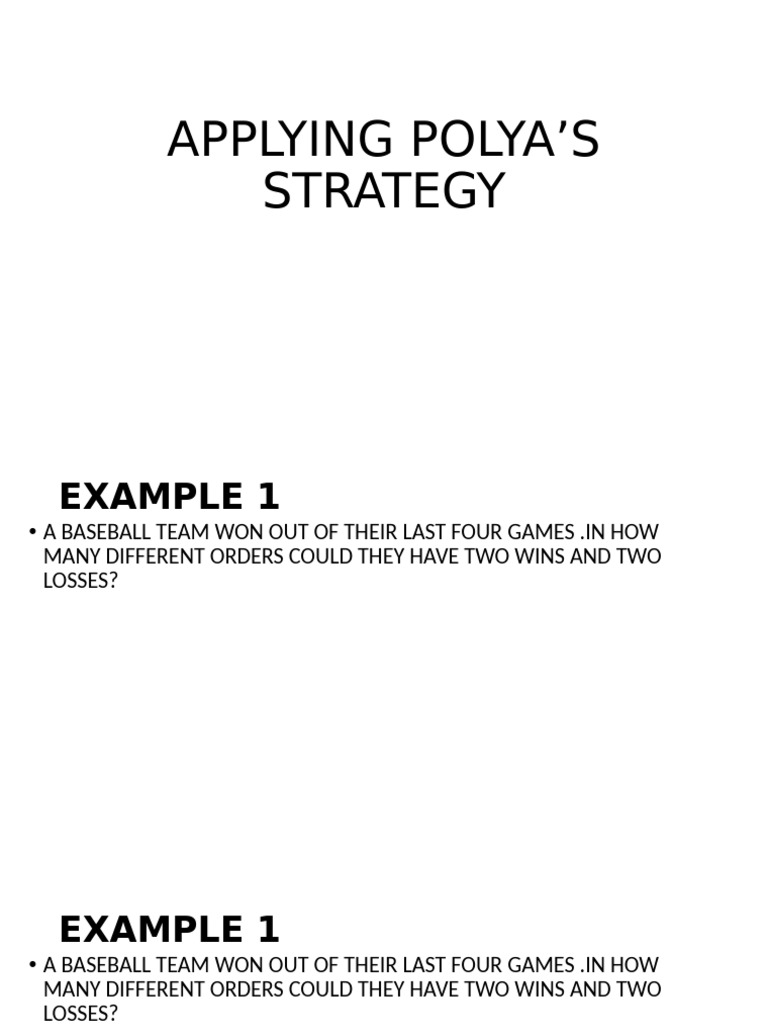 Applying Polyas Strategy | PDF | Mathematics | Applied Mathematics