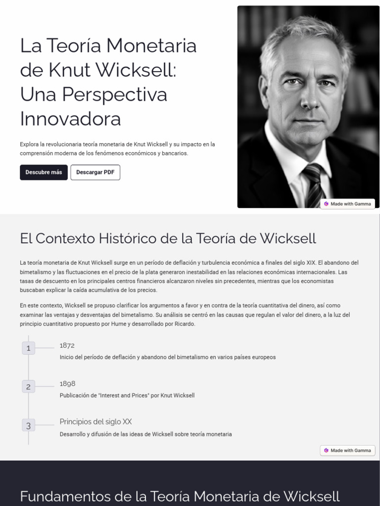 La Teoria Monetaria de Knut Wicksell Una Perspectiva Innovadora | PDF ...