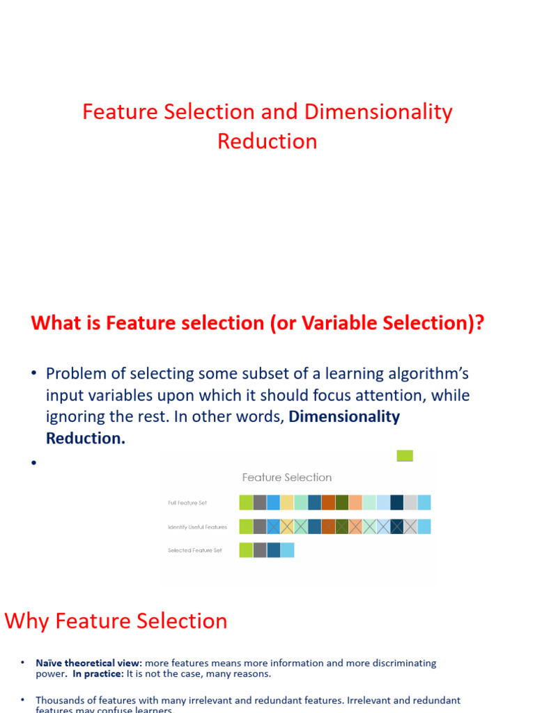 Feature Selection New Pdf Principal Component Analysis