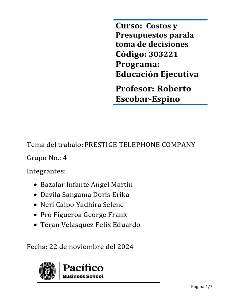 Análisis de Viabilidad de Prestige Data Service | PDF | Business ...