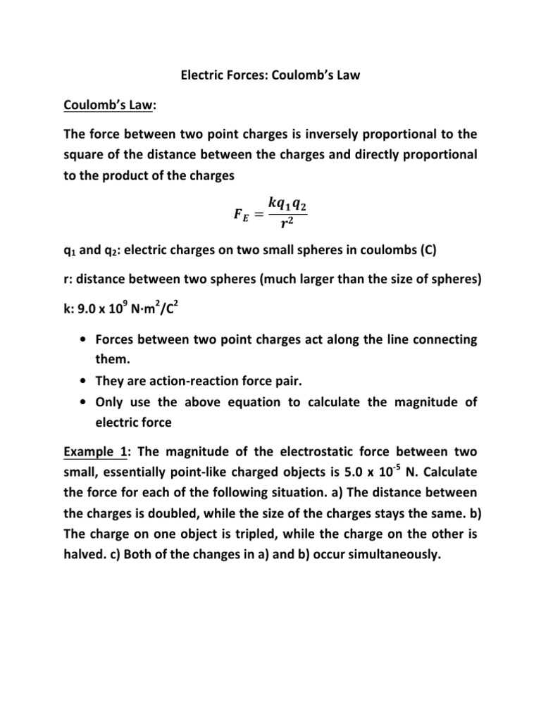 Lesson 3 - Electric Forces | PDF
