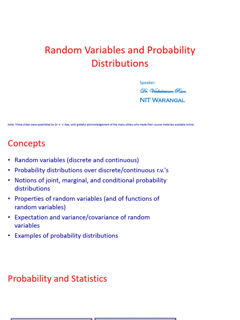 Random Variables and Distributions - New | PDF | Probability ...