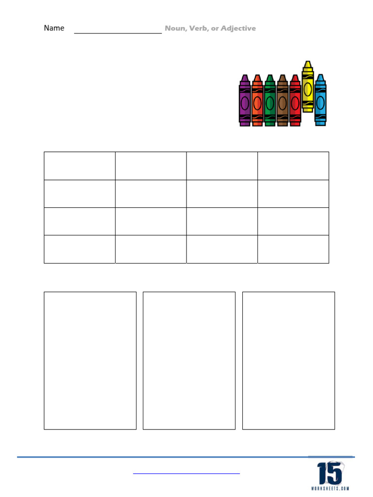 Noun, Verb, Adjective Worksheet | PDF