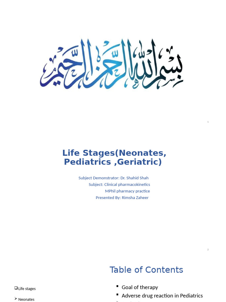 Life Stages 2 | PDF | Pharmacokinetics | Pediatrics